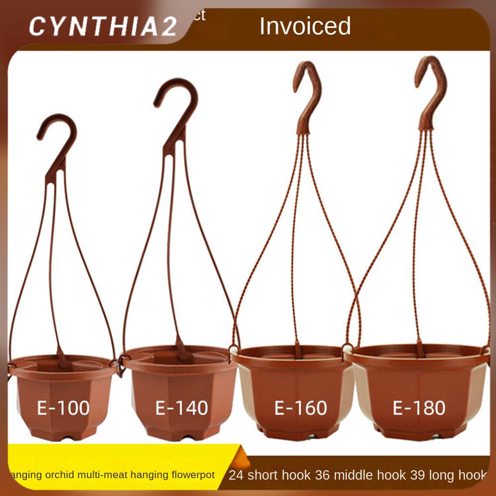[Ready] 24/36cm Plastic Plant Hanger Flowerpot Balcony Chain Hanging ...
