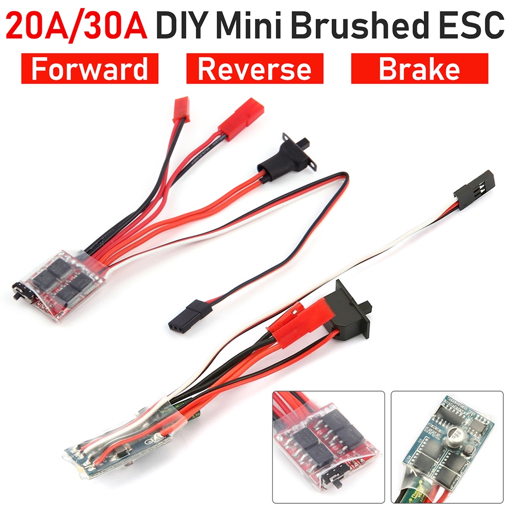 20A ESC 30A Brushed ESC RC ESC 2KHz Forward Reverse for 1/16 1/18 ...