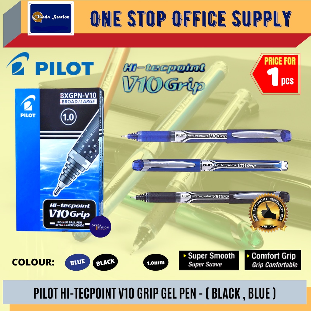 Pilot Hi-Techpoint V10 Grip Gel Pen 1.0mm / Signature Pen / Pilot Ink ...