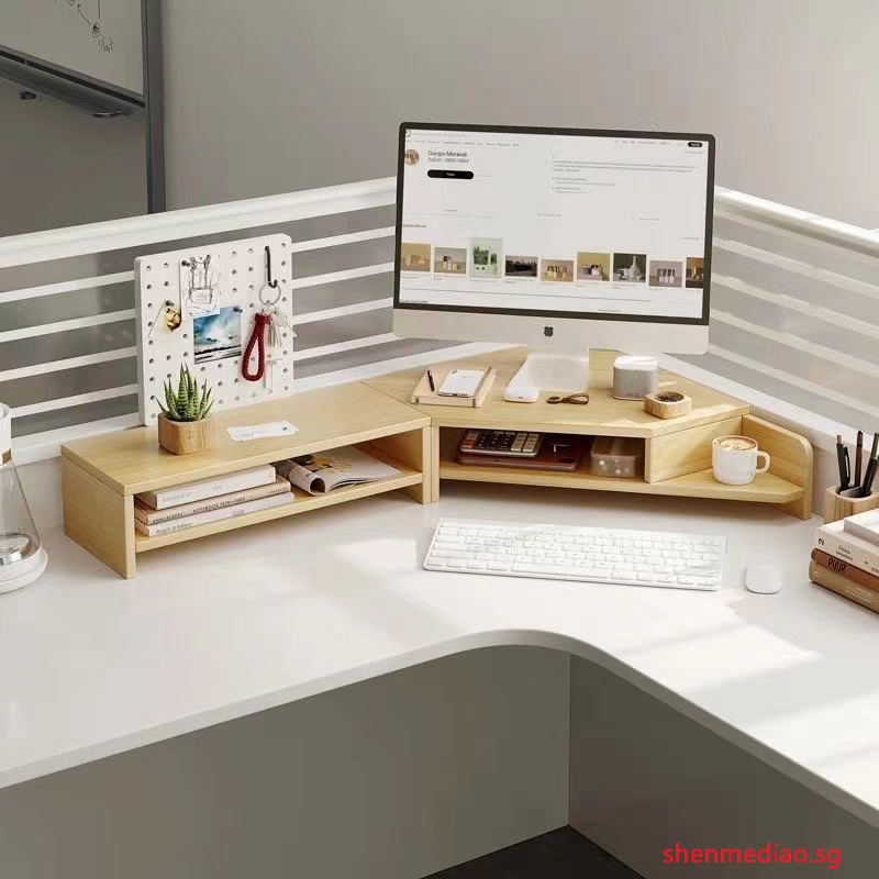 Monitor Riser Wood Monitor Stand For Desk Student Desk Storage Office ...
