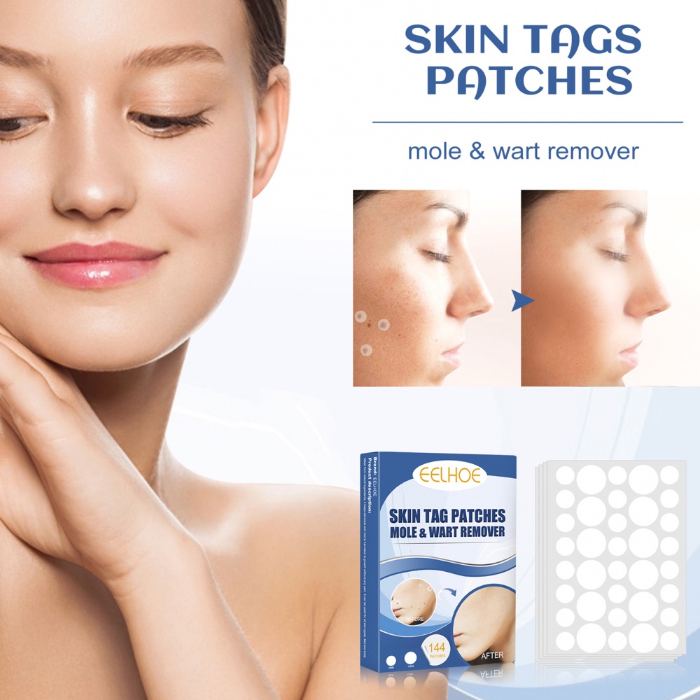 144PCS Skin Tags Removal Patches Safe Painless Acne Wart Removal ...