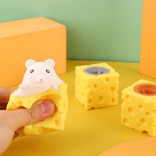 Funny Cheese Block Squeeze Toy Children Cartoon Cute Stress-relieving ...