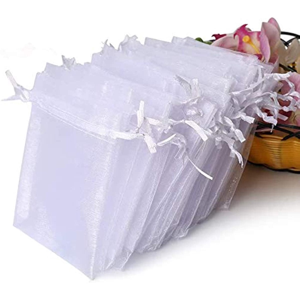20/50/100Pcs lot Organza Bag Jewelry Tulle Drawstring Bag Jewelry ...