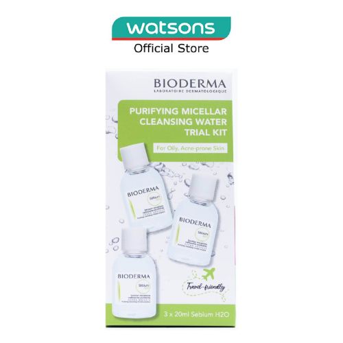 BIODERMA Sebium H2O Purifying Micellar Water Trial & Travel Kit Packset ...