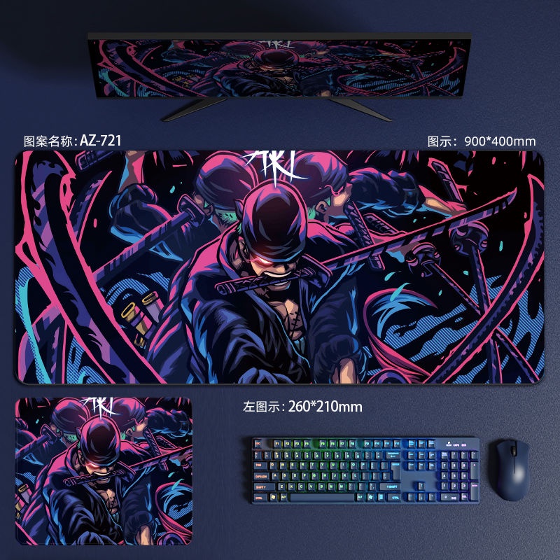 One Piece Mouse Pad Oversized Luffy Zoro Ace Keyboard Two-Dimensional ...
