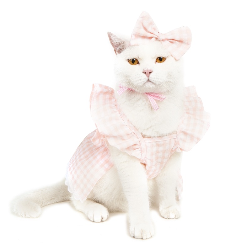 Pet Princess Dress Sweetie Pink Dog Cat Clothes with Traction Ring ...