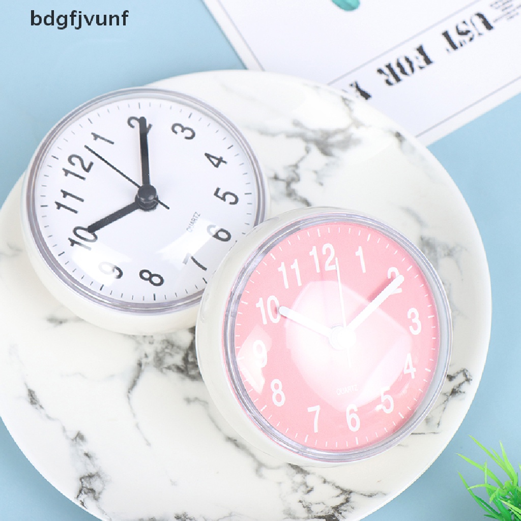 BDGF Mini Sucker Wall Clock Bathroom AntiFog Waterproof Kitchen Toilet ...