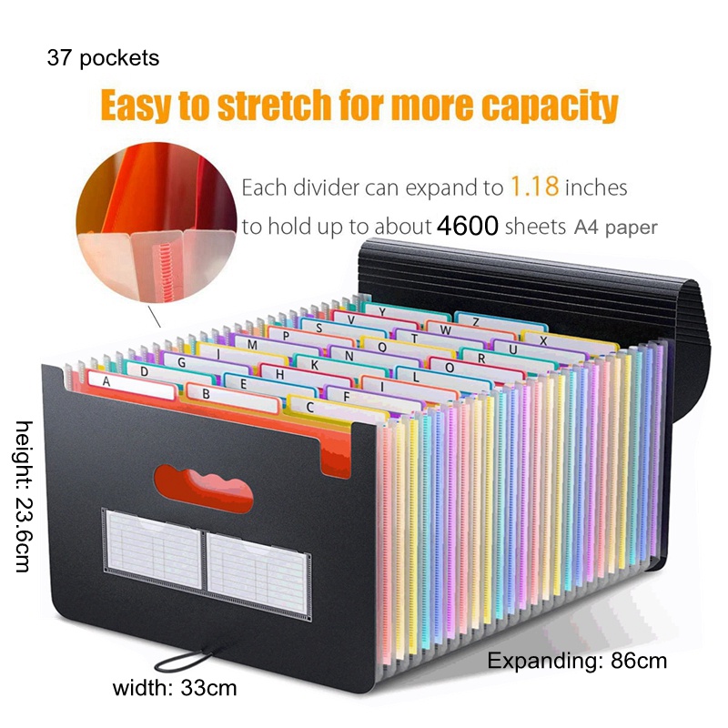 【SG Stock】【24/37 pockets】A4 Expanding File Folder| Document Organizer ...