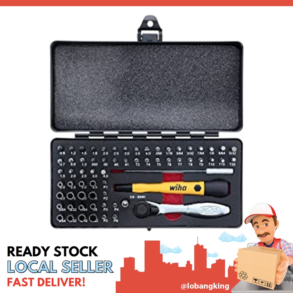 [instock] Wiha 75965 Precision Micro Bit Ratchet Steel Storage Box, 65 ...
