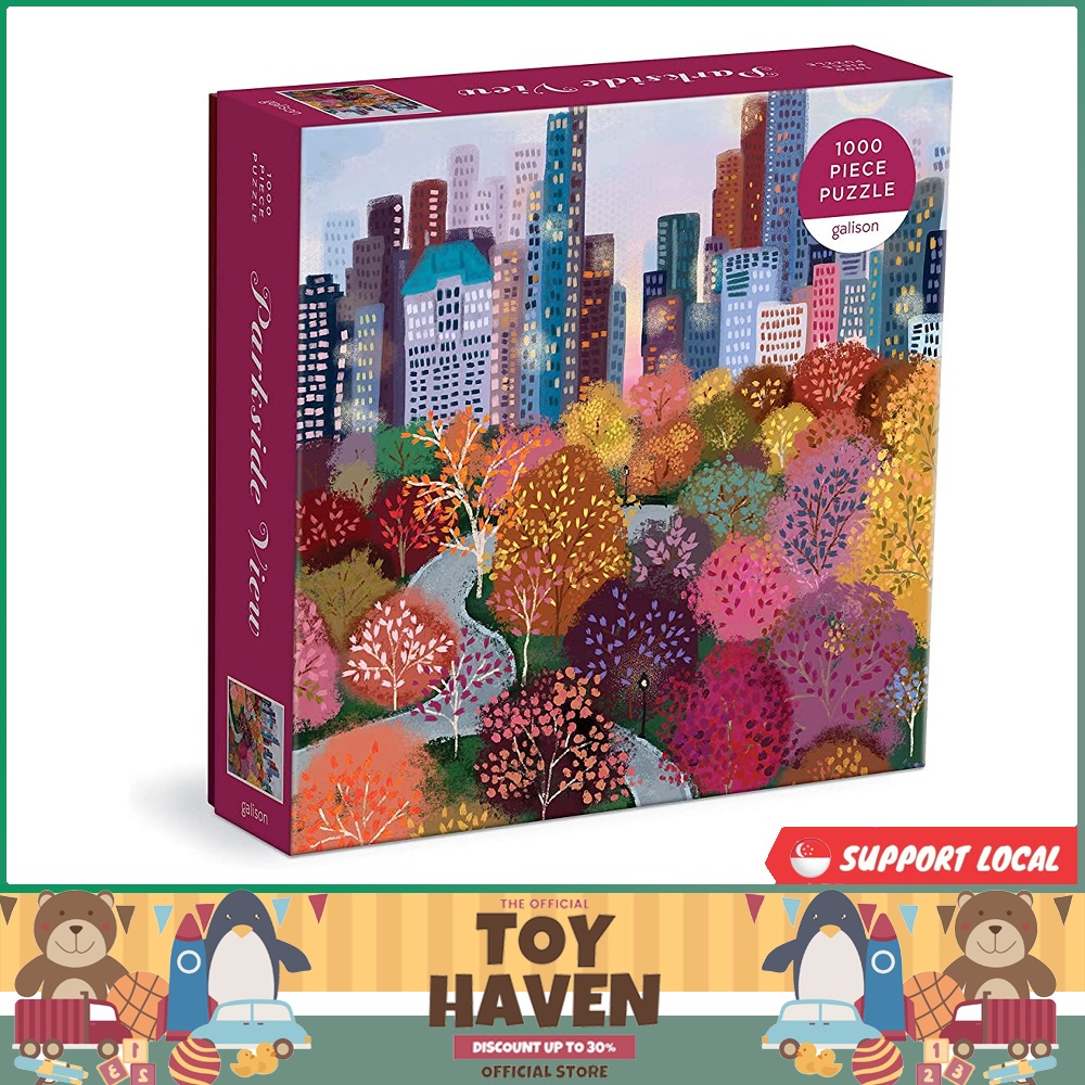 [sgstock] Parkside View 1000 Piece Puzzle in a Square Box from Galison ...