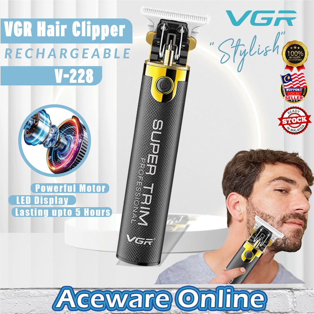 VGR V-082 Hair Clipper Rechargeable Cordless Electric Wireless Facial Trimmer Beard Shaver Mesin ...