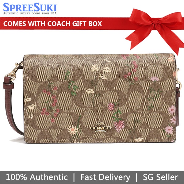Coach Handbag In Gift Box Crossbody Bag Anna Foldover In Signature ...