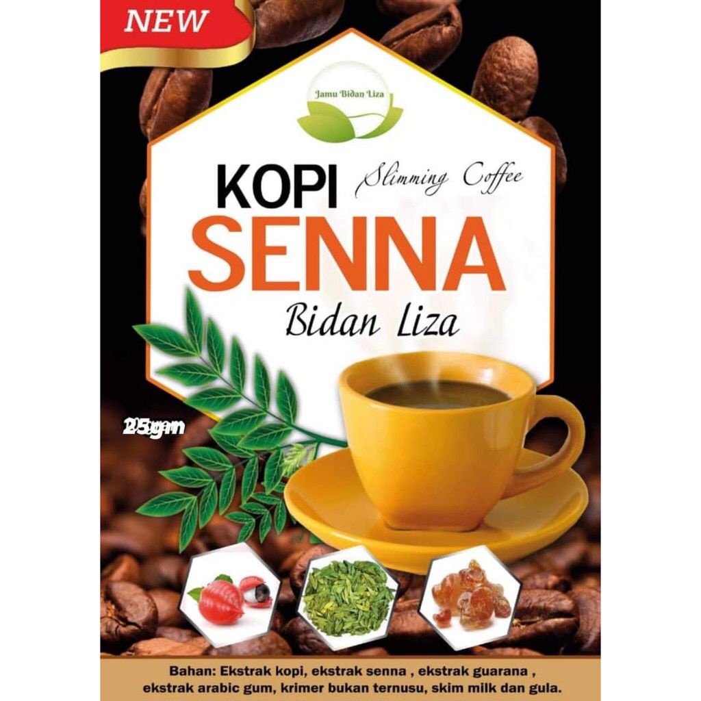 Jamu Bidan Liza Kopi Senna Sachet Premix Drinks (25 gram) | Shopee ...