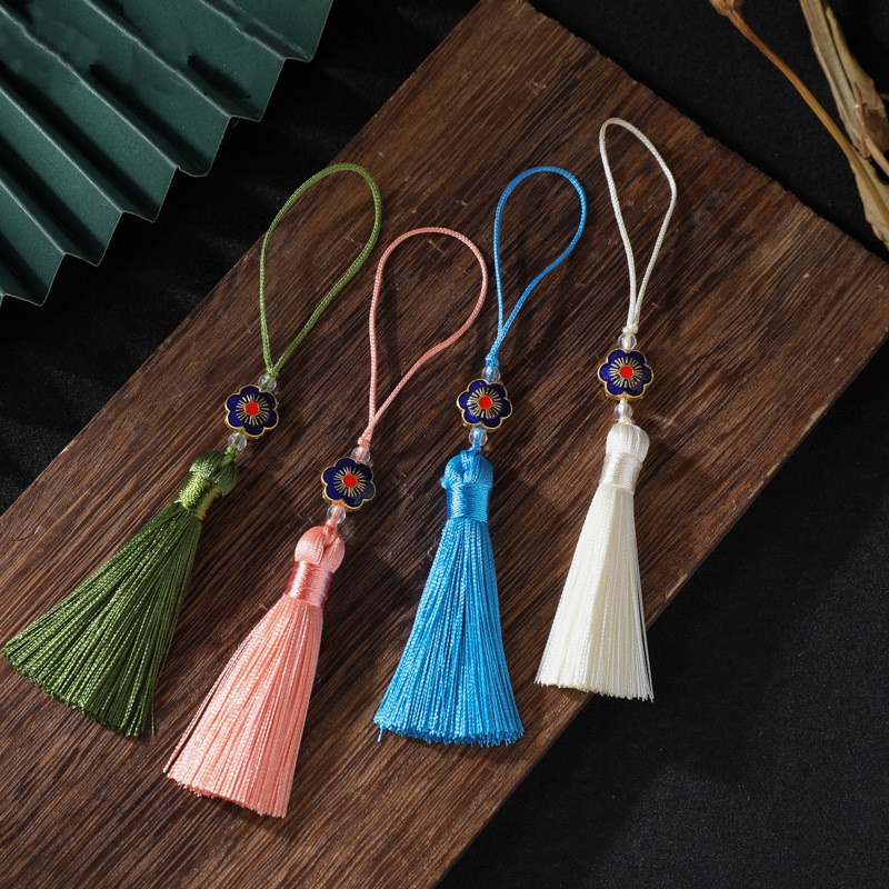 6cm Small Plum Blossom Tassel Chinese Knot Ear Bookmark Headwear Small ...