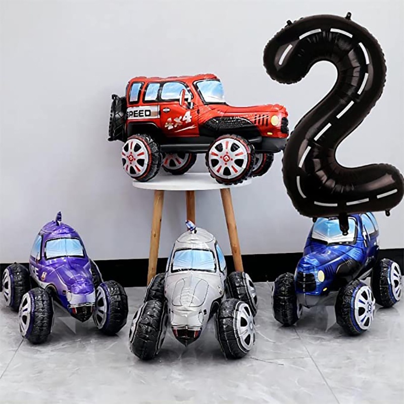 40 inch Racing Car Theme Number 0-9 Balloons 1st 2nd Birthday Party ...