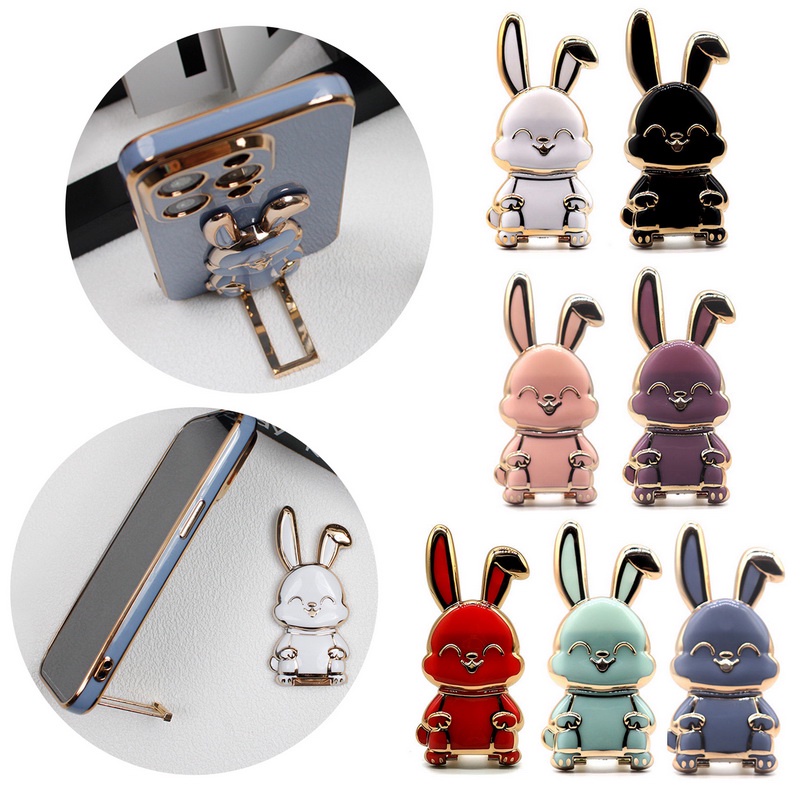 New Cartoon Rabbit Trolley Ring Bracket Three-Dimensional Folding ...