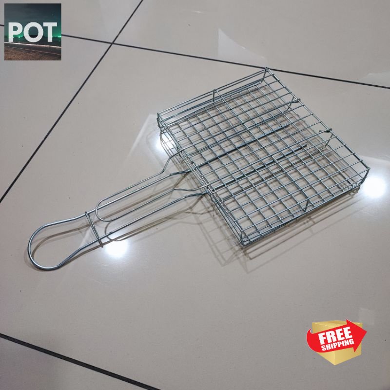 Bbq Clipper Fish Chicken Grill Rack Meat Basket Net Old School Chicken ...