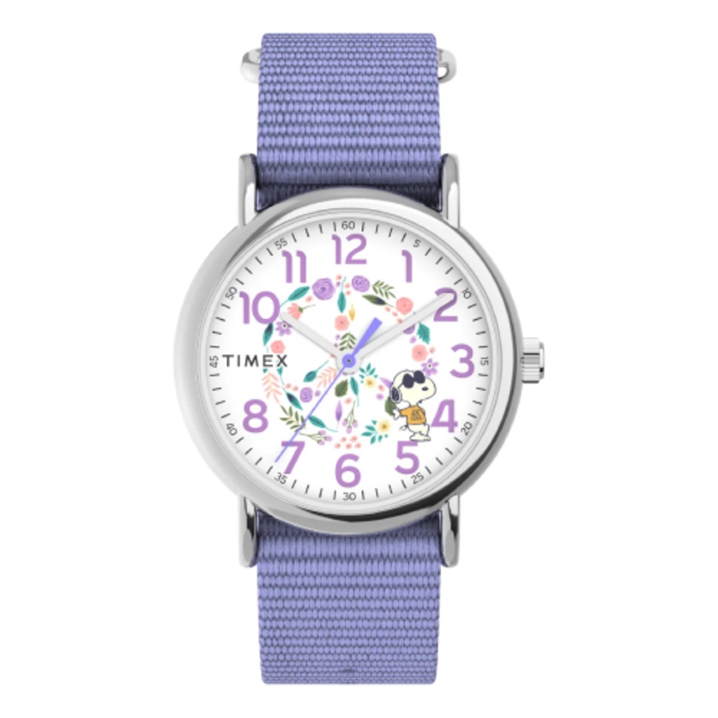 Timex Weekender X Peanuts In Bloom 38mm Fabric Strap Watch - Purple ...