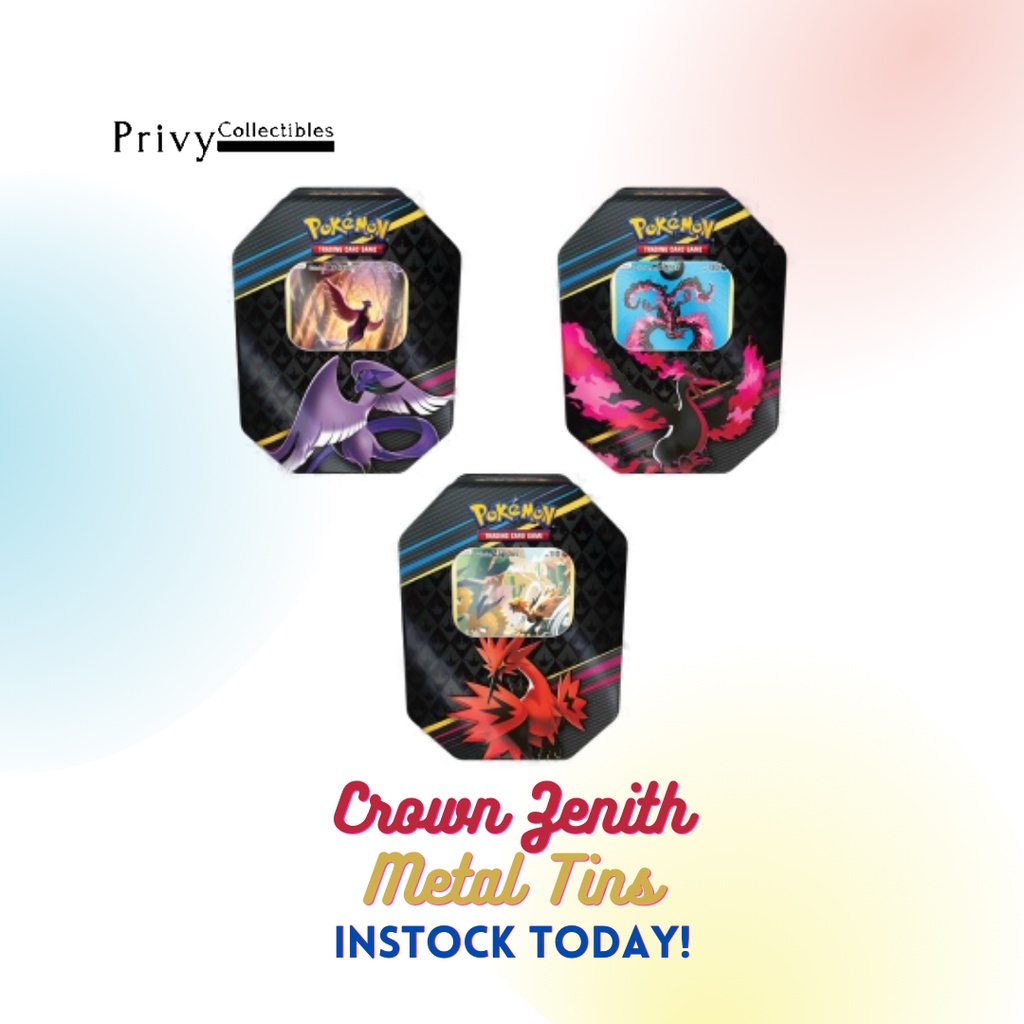 Pokemon TCG Crown Zenith set of 3 Tins | Shopee Singapore