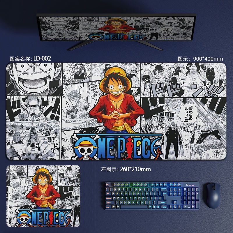 One Piece Mouse Pad Oversized Luffy Zoro Ace Keyboard Two-Dimensional ...