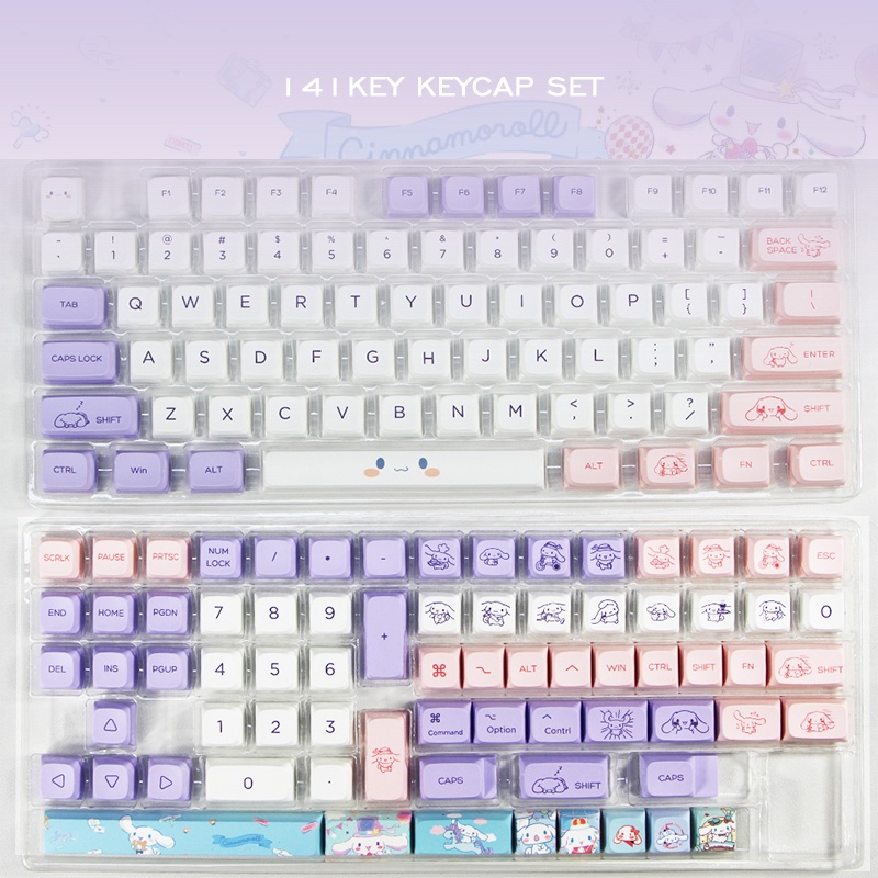 Anime Kuromi Keycap Set 140Keys XDA Profile PBT Compatible Gateron ...