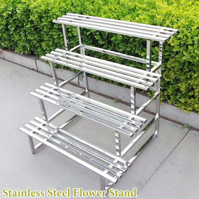 Stainless Steel Flower Stand Plant Rack Waterproof Step Stands Multi ...