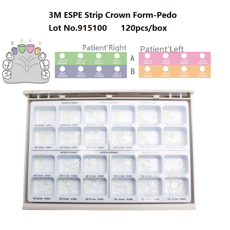 HoubIITE1 3M Primary Molar Kids Teeth Crowns Refill Kit Children Dental ...