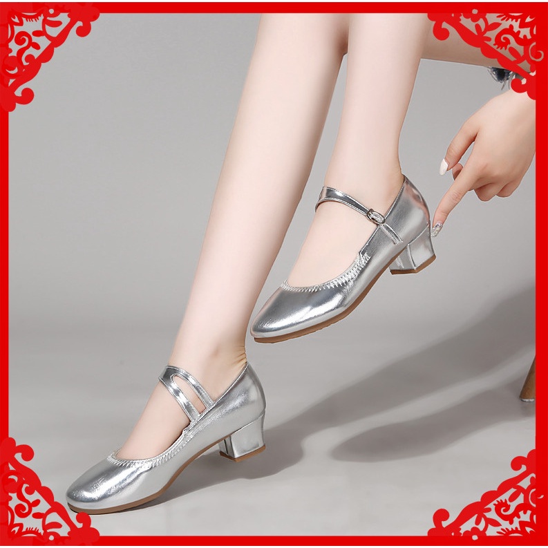 Silver Latin Shoes Soft Sole Practise Dancing Shoes For Women Modern ...