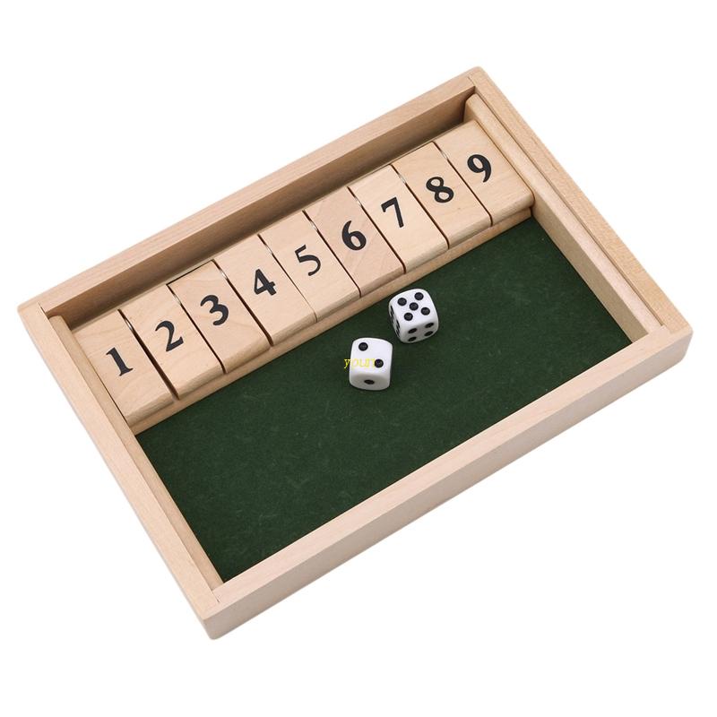 youn Classic Game Shut the Box Bar Game for w/ 9 Number Tiles 2 ...