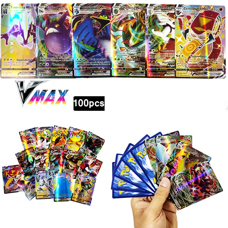 100PCS/Box Pokemon Cards Vmax Shining TAKARA TOMY Pokemon Card Game ...