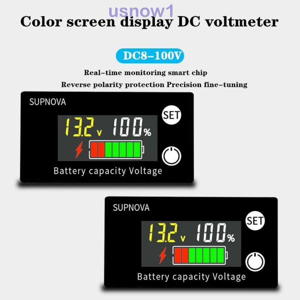 AHOUR1 DC Battery Voltmeter 8V-100V Power Display Meter For Lithium ...