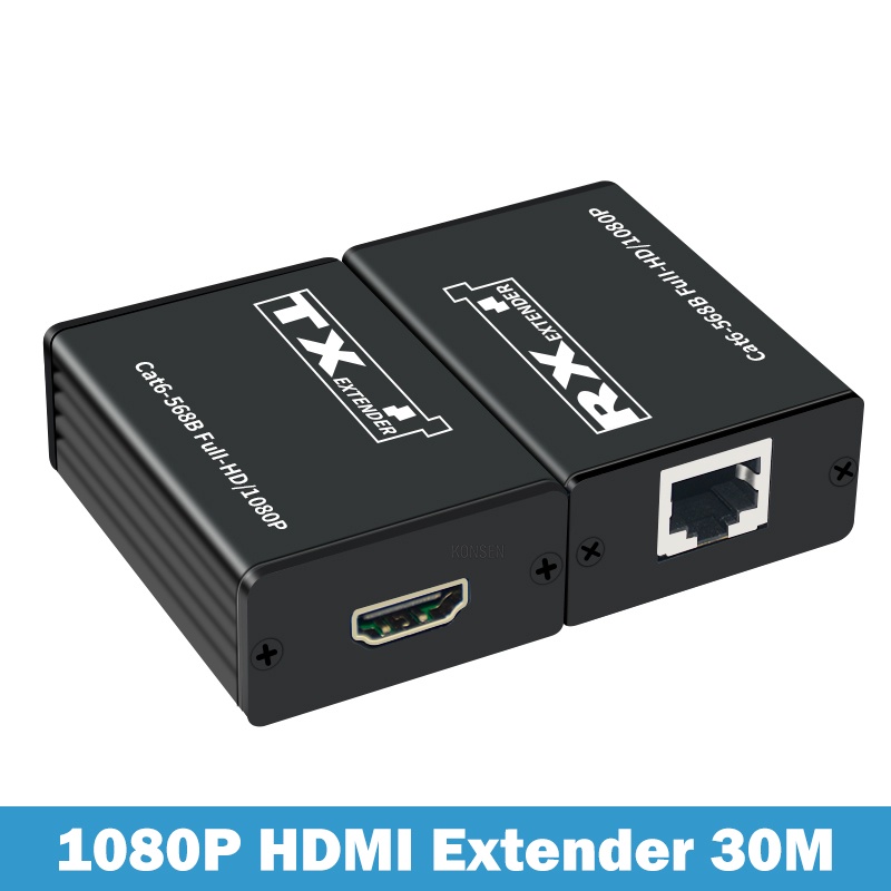Aluminum Alloy HDMI Extender,Extending From a Single CAT6 To 30M, 1080P ...