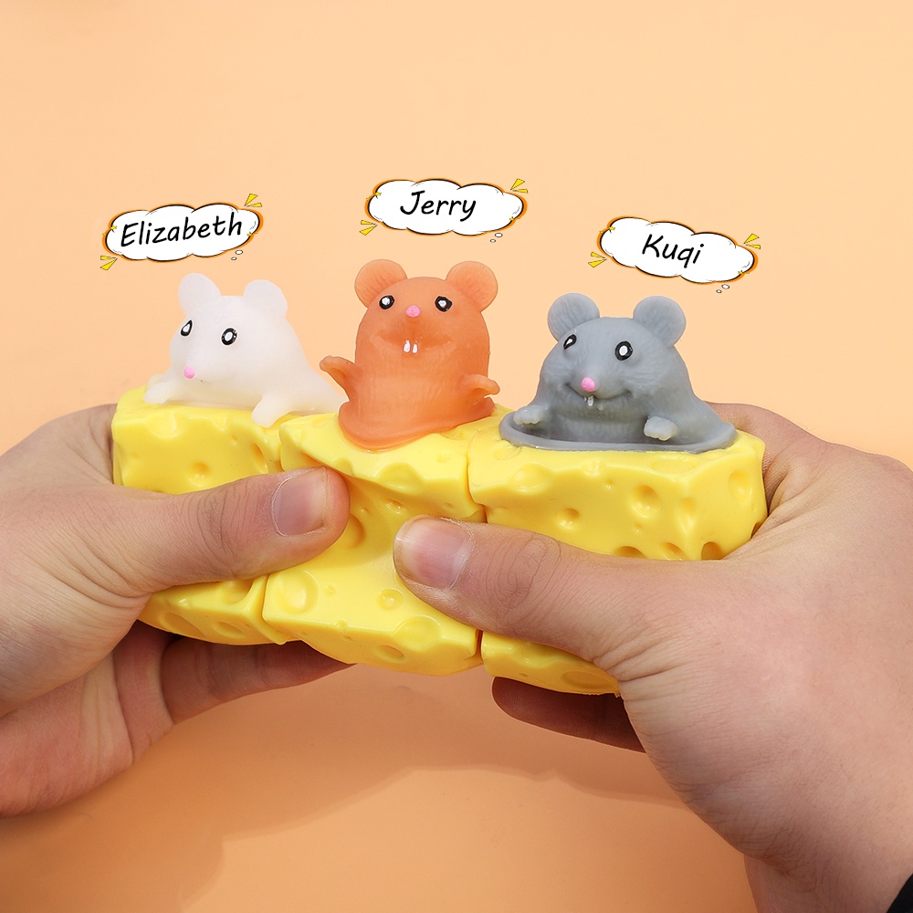 Funny Cheese Block Squeeze Toy Children Cartoon Cute Stress-relieving ...