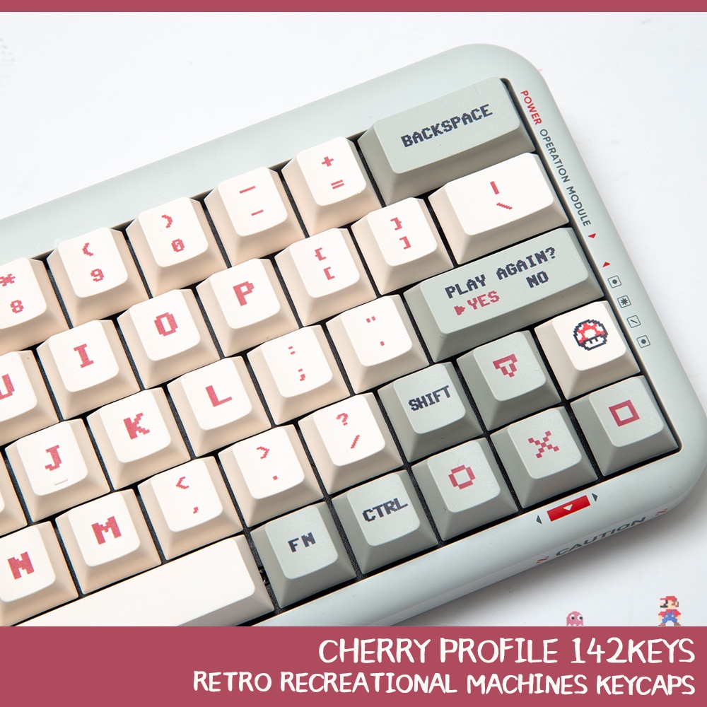 Retro Game Machines Keycap Set 142Keys Cherry Profile PBT Compatible ...