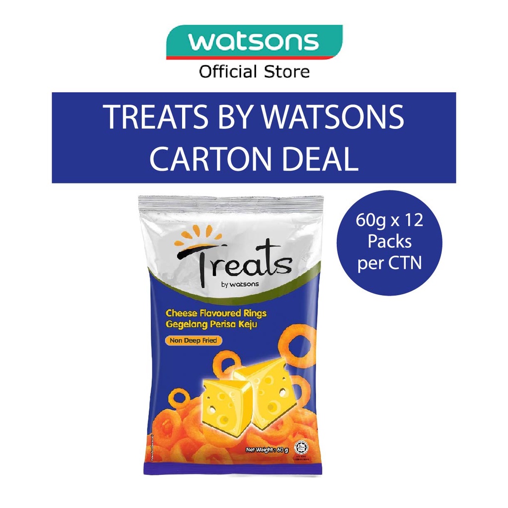 TREATS BY WATSONS Cheese Flavoured Rings (Non Deep Fried) 60g X 12s ...
