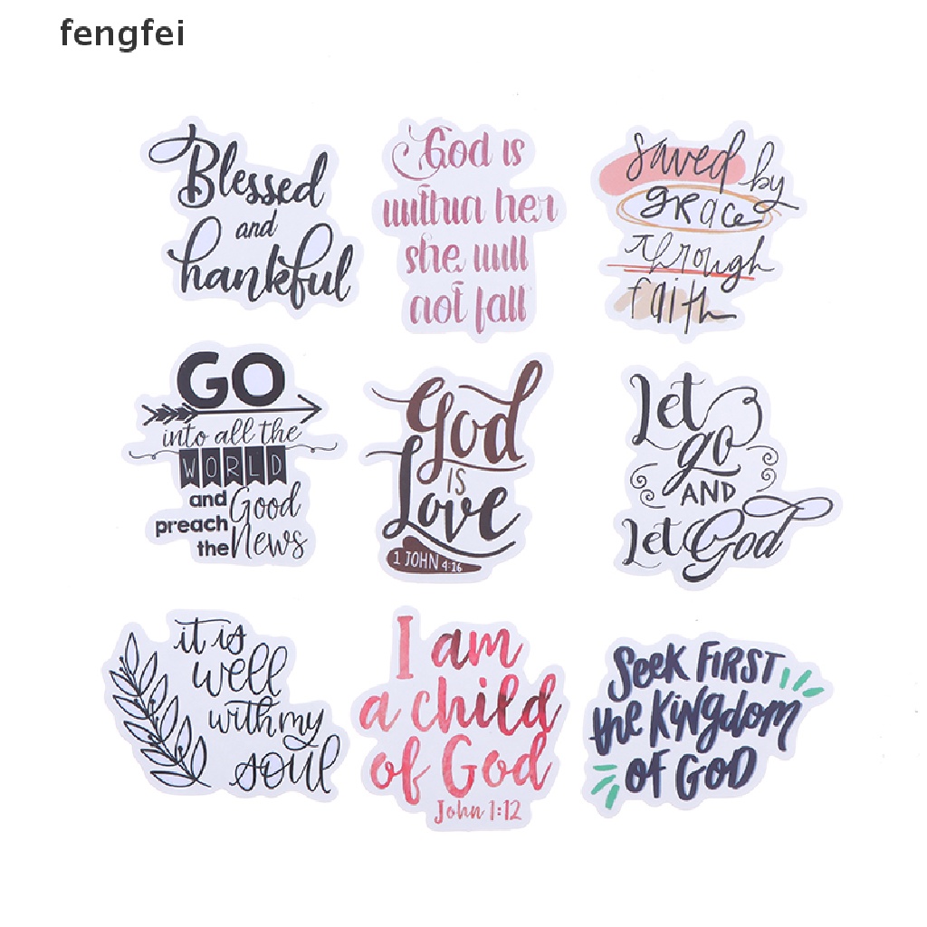 FF 52pcs Jesus Phrase Christians Religion Sayings Stickers Bible ...