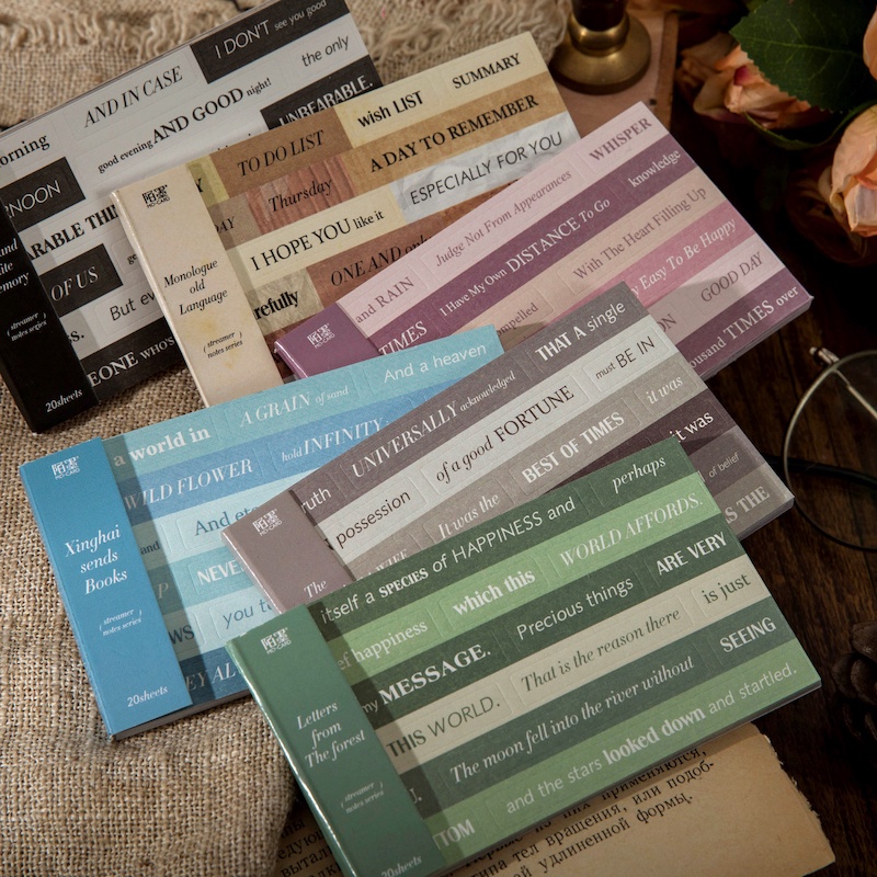 20pcs/pack Vintage Text Sticker Book [Flowing Notes Series] diy ...