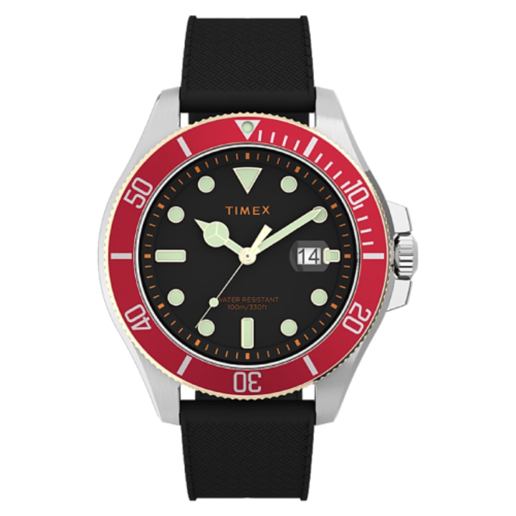 Timex Harborside Coast 43mm Rubber Strap Watch - Red (TW2V27300 ...