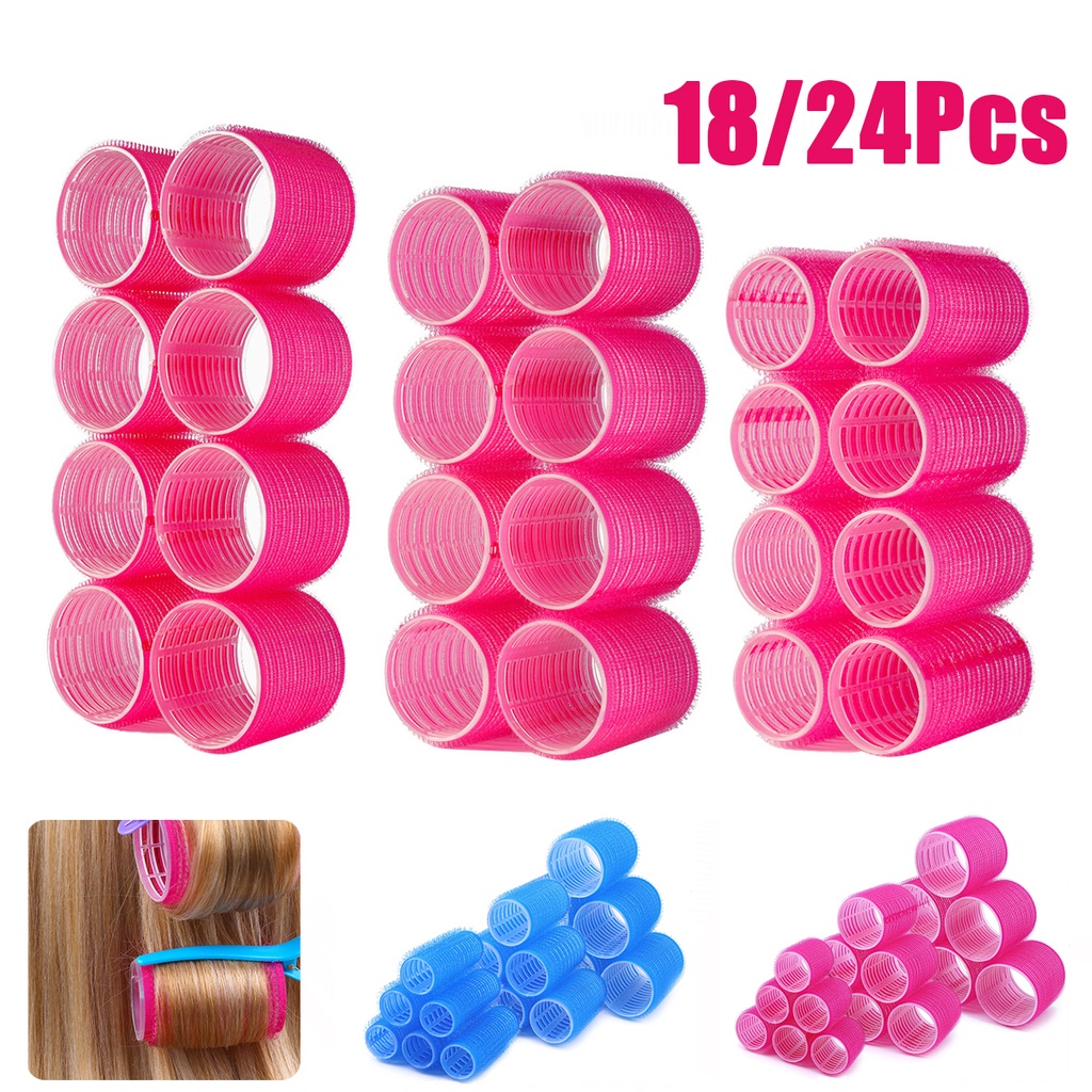 Monja 18/24pcs Self Grip Hair Rollers Heatless Wavy Hair Styling Set ...