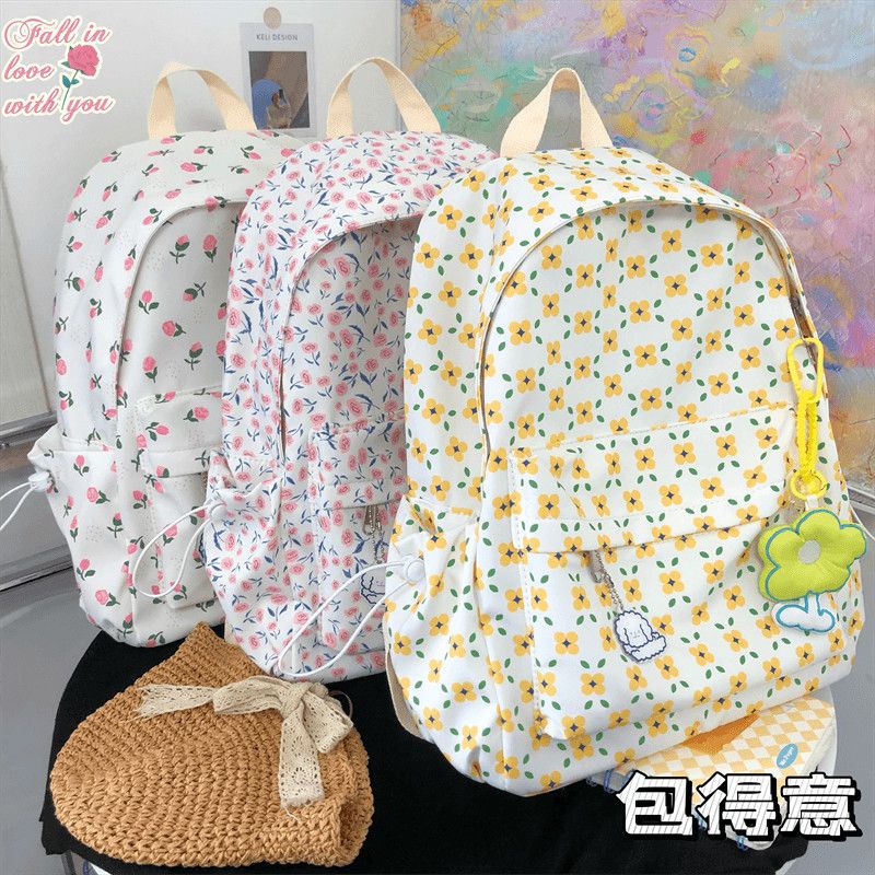 Japanese Floral Backpack Sweet Girl Bagpack Korea Ins Stylesen ...