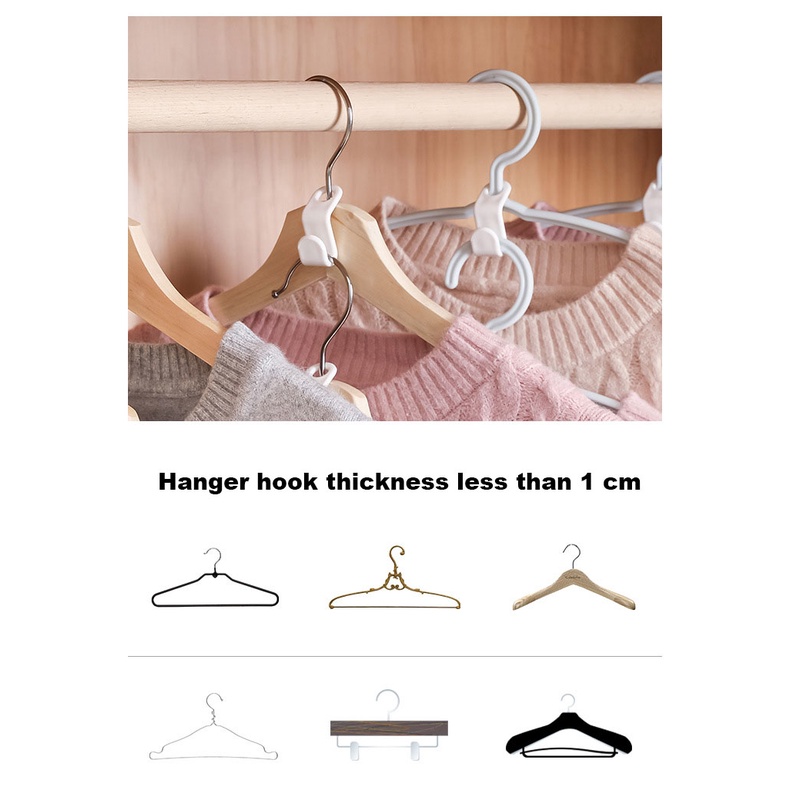 20PCS Mini Clothes Hanger for Closet Connector Hooks Cascading Plastic ...