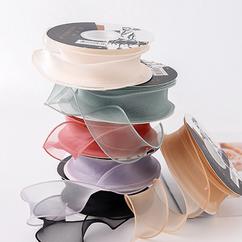4cm Sheer Wired Organza Ribbons Chiffon Ribbon for DIY Gift Wrapping ...