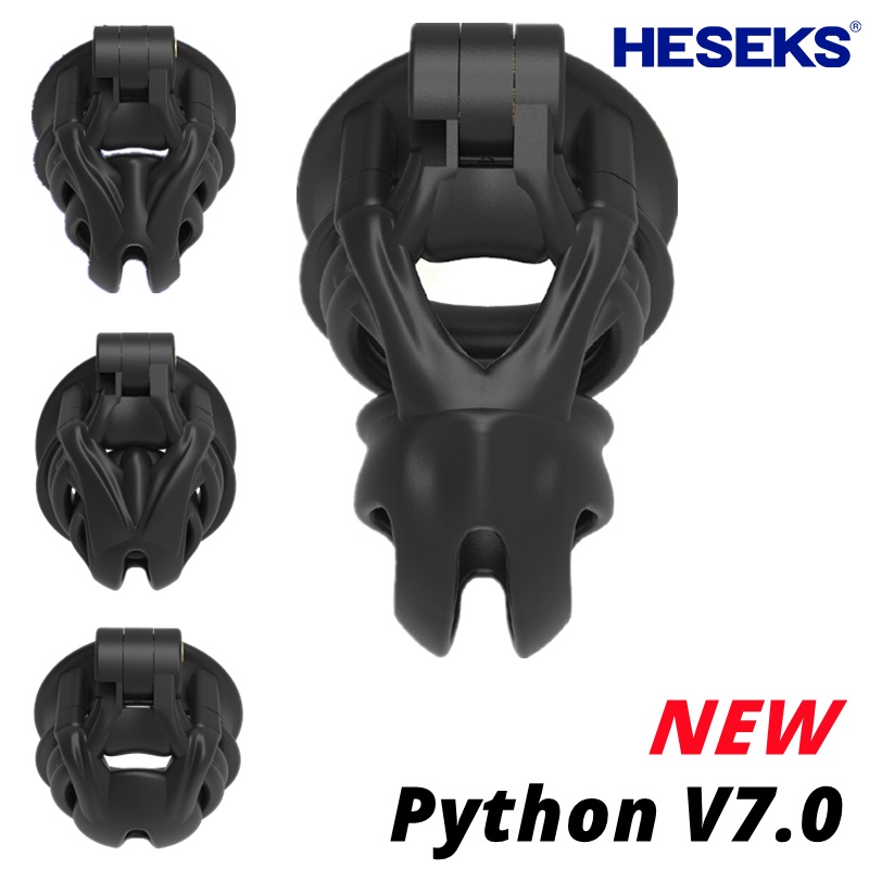 New Python V7.0 3D EVO Cage Mamba Male Chastity Device Double-Arc Cuff Penis Ring Cobra Cock ...