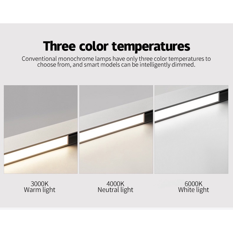 Smart White Recessed Magnetic Track Lights Dimmable 48V Surface mounted ...