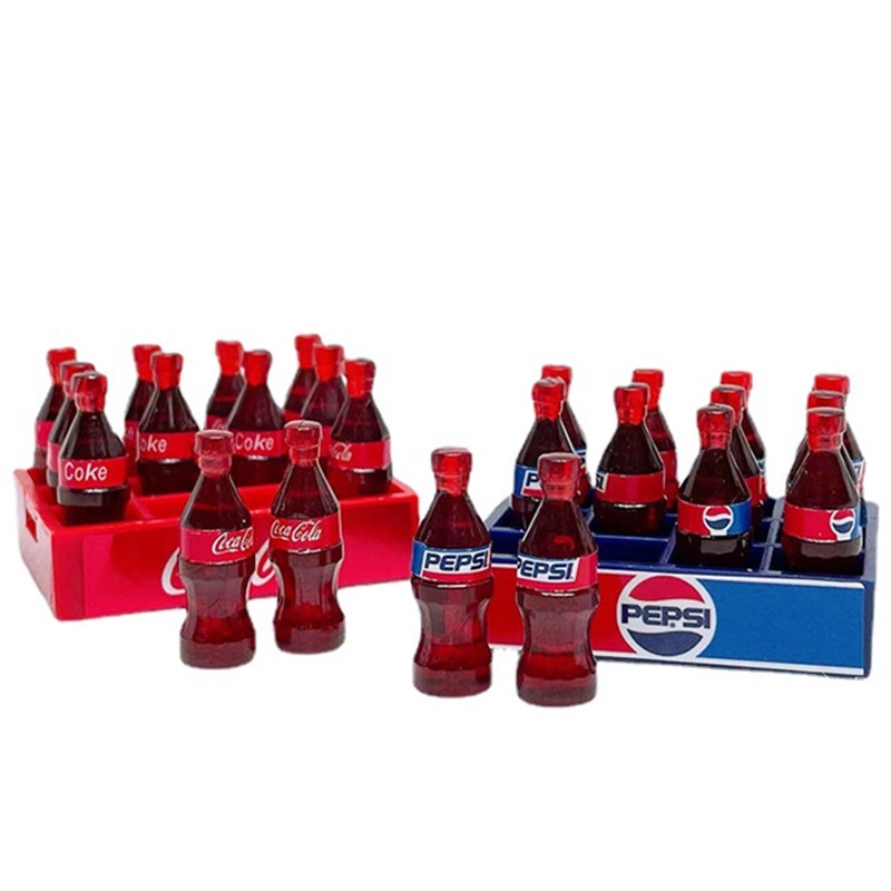 Simulation mini Pepsi Coca-Cola model set handmade DIY Cola Pepsi ...