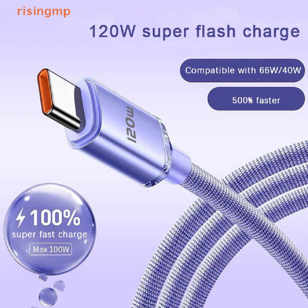 [risingmp] 120W USB Type C Cable 6A Fast Charging Type C Wires Quick ...