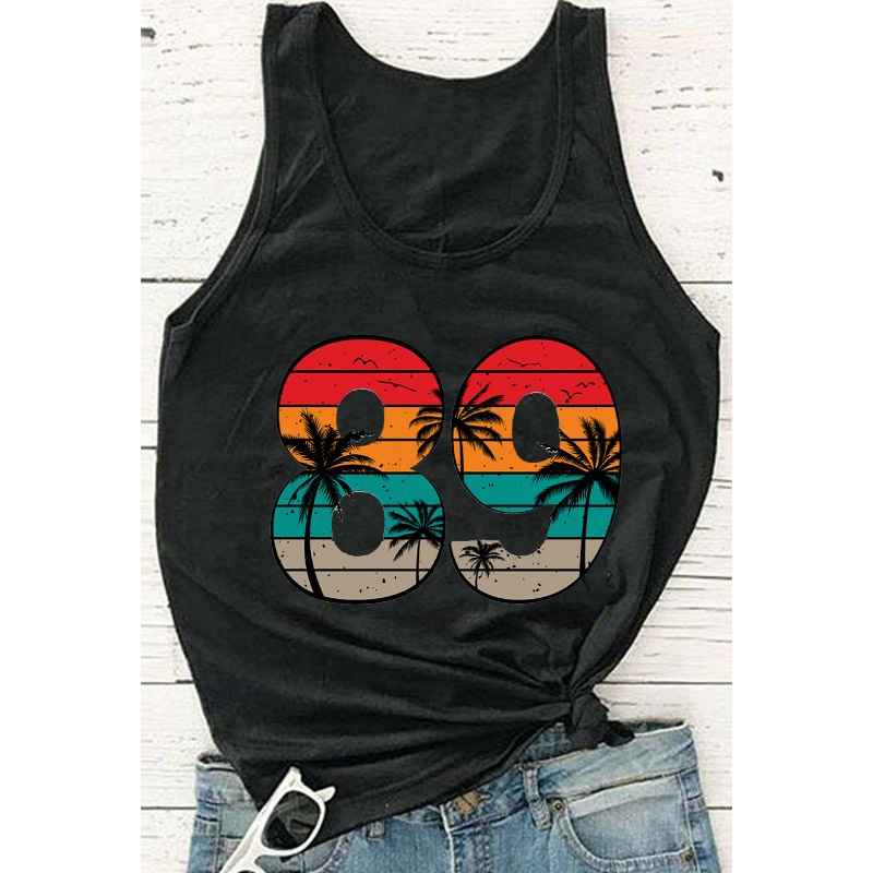 Ladies Summer Coastal Beach Tank Top Pool PartyTank Sleeveless Tee ...