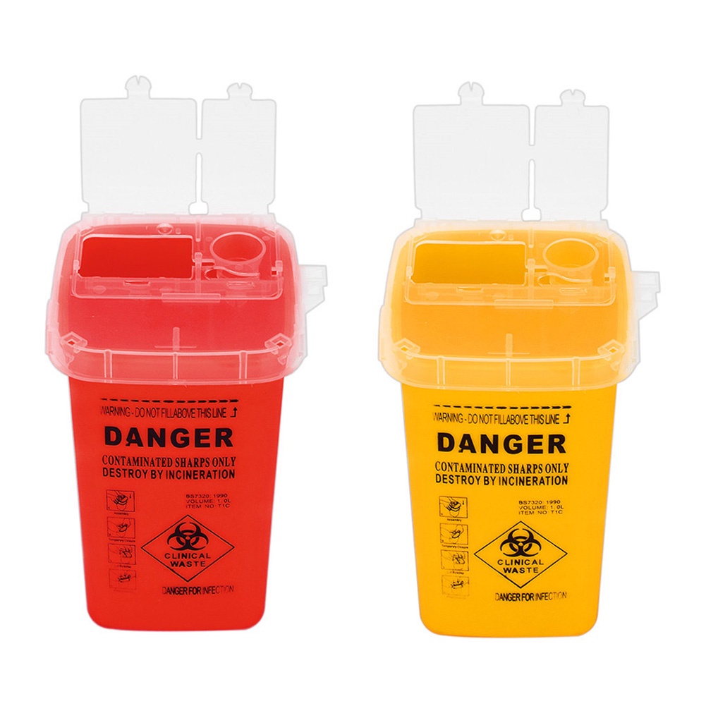 CHARMANT Sharps Container Bin Medical Biohazard Piercing Needles Tattoo ...