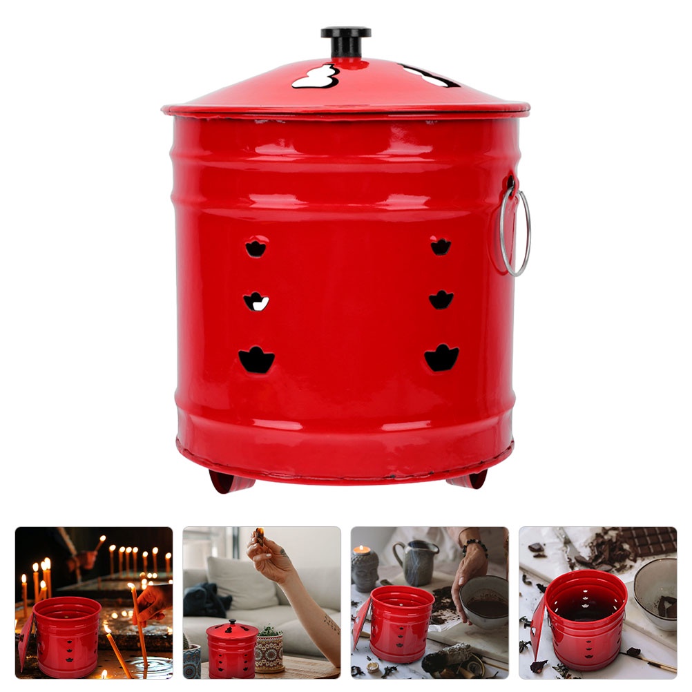 Enamel Burning Paper Bucket Incienrator Gas Burner Garbage Cans Outdoor ...