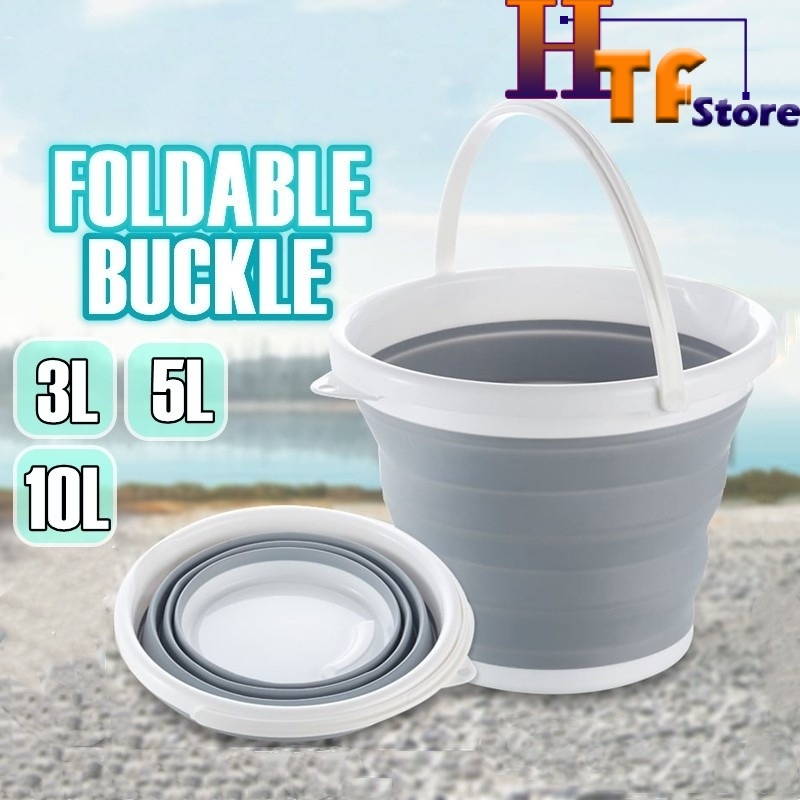 3L/5L/10L Portable Folding Bucket Collapsible Pail Water Container with ...